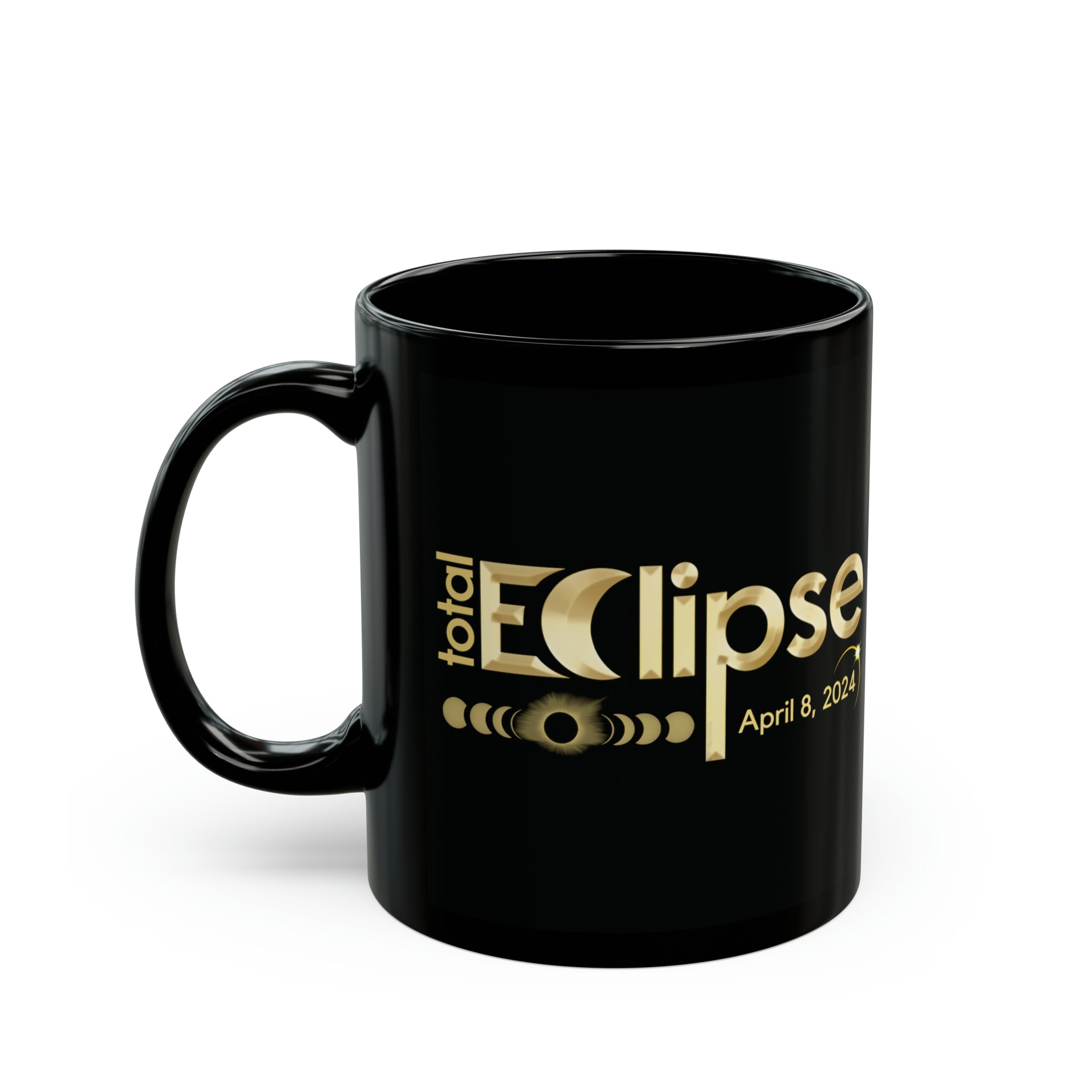 Golden Eclipse Mug: 11 & 15 oz - Commemorate the 2024 Solar Event ...