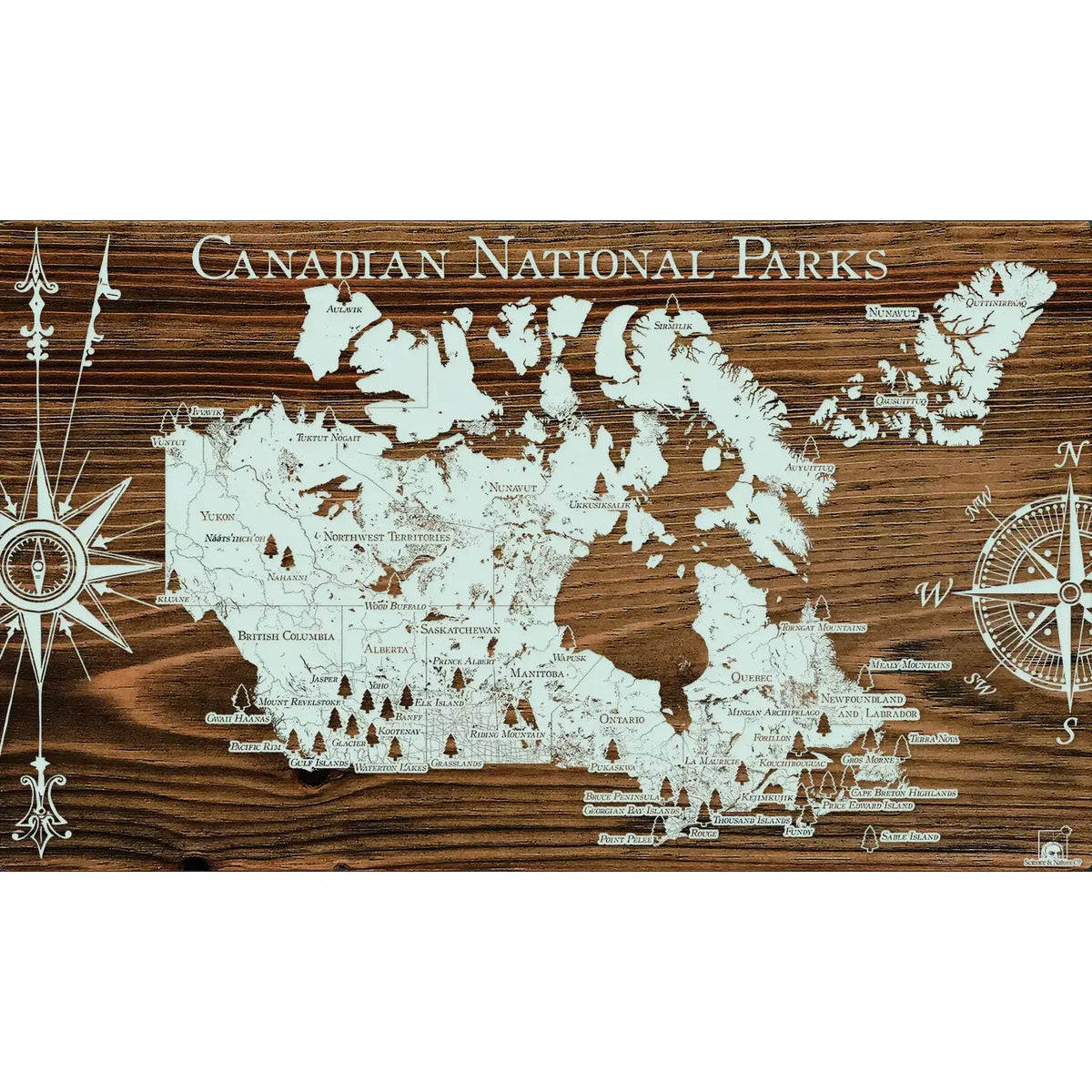 National Parks of Canada - Wooden Map — Science & Nature Co.